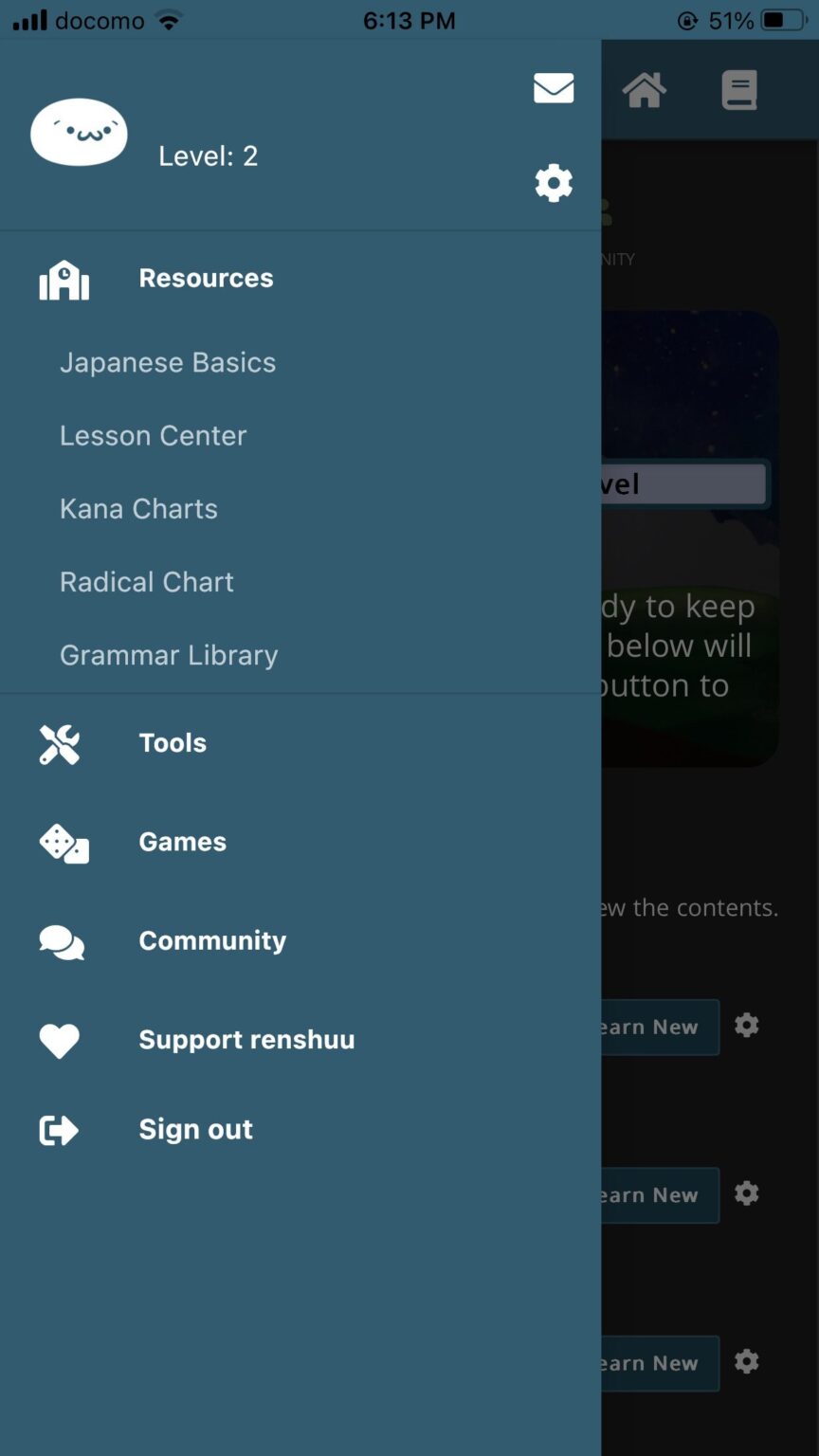 A Review on Learning Japanese with Renshuu